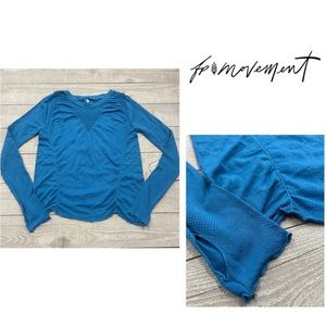 Free People | Tops | Free People Movement Textured Long Sleeve Top Blue ...